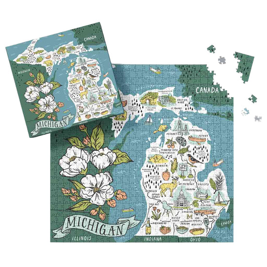 Illustrated Michigan Map Puzzle – Little Luxuries of Mackinac Island